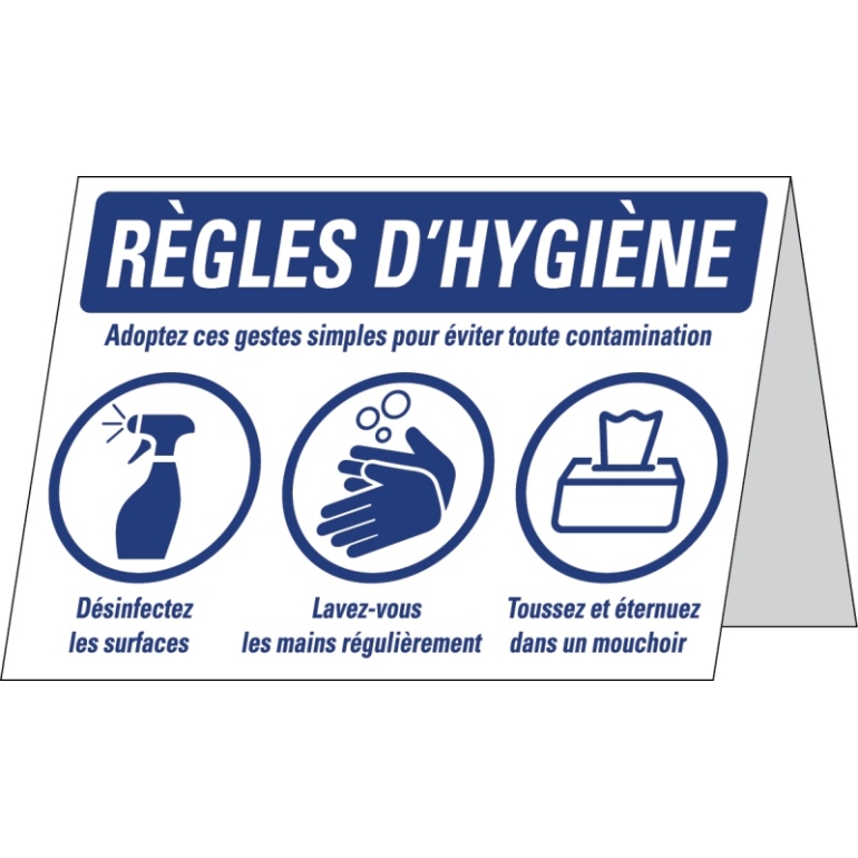 Panneau affichage règle d'hygiène - Lot de 5 - Provost FR